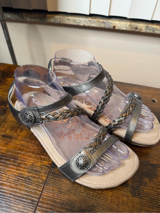 Aetrex | Shoes | Aetrex Jillian Sandals Braided Leather Straps ...
